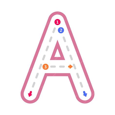 Premium Vector Tracing Alphabet Letter A Uppercase Prewriting Dotted Line Element For