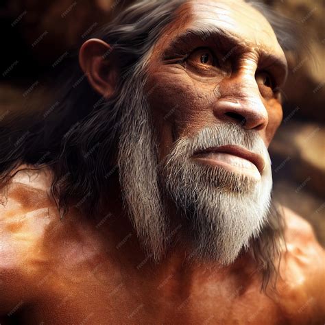 Premium Photo Caveman Or Neanderthal Realistic 3d Portrait