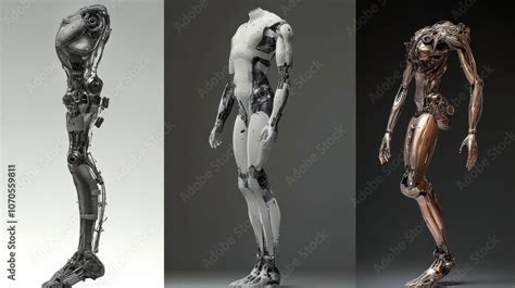Depictions Of Prosthetics Bionic Limbs Or Exoskeletons Powered By Ai
