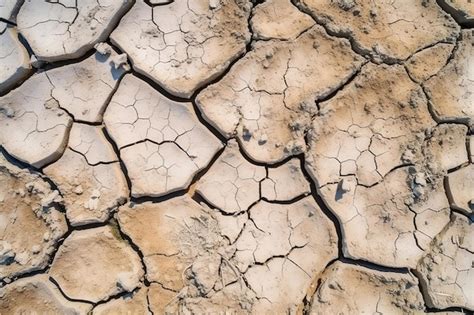 Premium Ai Image Ground Cracks Top View Cracking Holes Texture