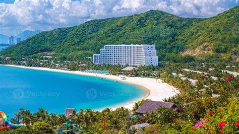 Luxury Seaside Hotel At Sea With Sandy Beach In Nha Trang In Vietnam