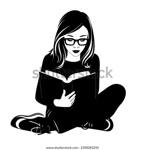 Reading Girl Silhouette Girl Reading Book Stock Vector Royalty Free