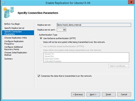 Hyper V Replica Configuration Between Non Clustered Hosts