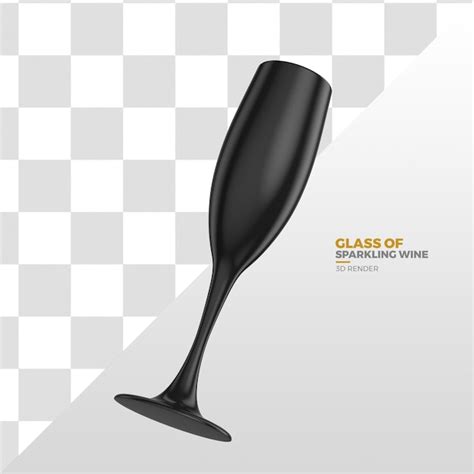 스파클링 와인 블랙 컵 투명 배경에 고립 프리미엄 Psd 파일