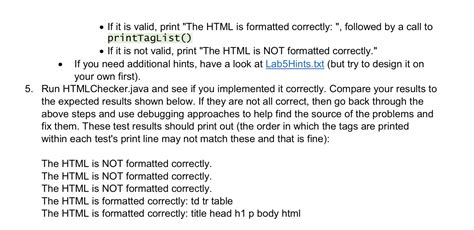 Solved Open HTML Checker Java Note That It Is Incomplete Chegg