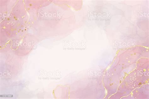 황금 크래커와 추상 먼지 장미 액체 수채화 배경 파스텔 핑크 대리석 알코올 잉크 그리기 효과 결혼 초대를 위한 벡터 일러스트 디자인 템플릿 0명에 대한 스톡 벡터 아트 및