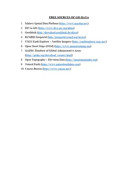 Free Sources Of Gis Data Pdf