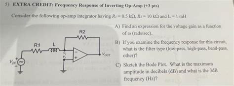 Solved 5 Extra Credit Frequency Response Of Inverting