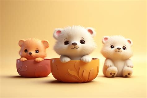 Premium Ai Image Cutie Cubs 3d Generative Ai