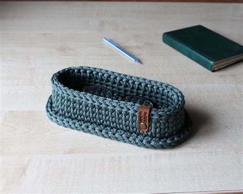 Oval Eyeglass Holder With Bottom Border Crochet Glasses Storage
