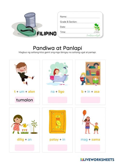 Pandiwa Pagbuo Ng Salitang Kilos Gamit Ang Mga Panlapi Hunterswoodsph Filipino Interactive