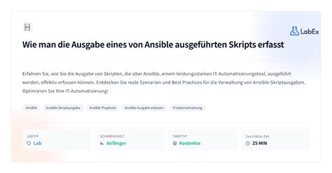 Ansible Skriptausgabe Erfassen Anleitung And Best Practices Labex