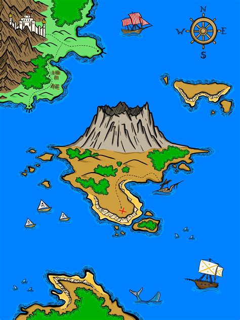 Digital Map Treasure Island Etsy