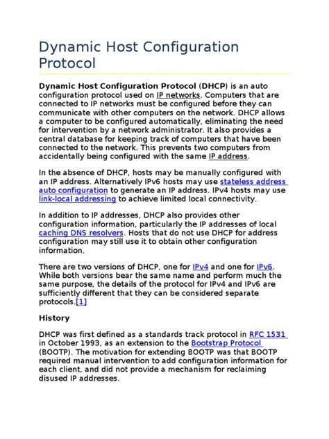 dynamic host configuration protocol dirección ip red de área extensa
