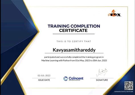 hii all happy to say this i have completed my training in ml using