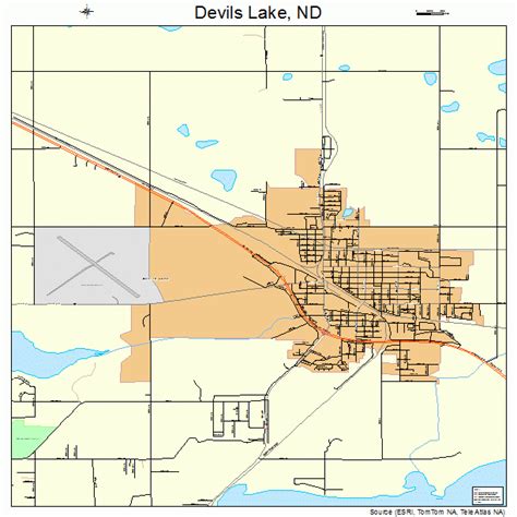 Devils Lake North Dakota Street Map 3819420