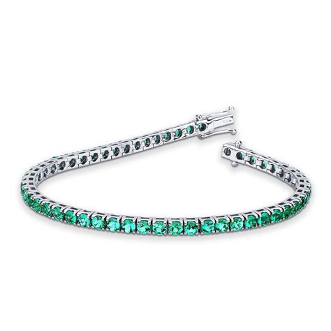 Bracciale Tennis Filo In Oro Bianco 18k Con Zaffiri Blu E Diamanti Gv