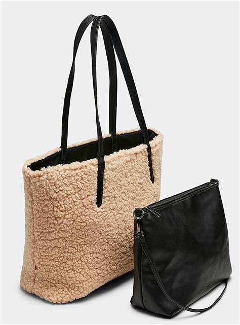 Gem Dual Material Reversible Tote Co Lab Shop Womens Tote Bags Online Simons