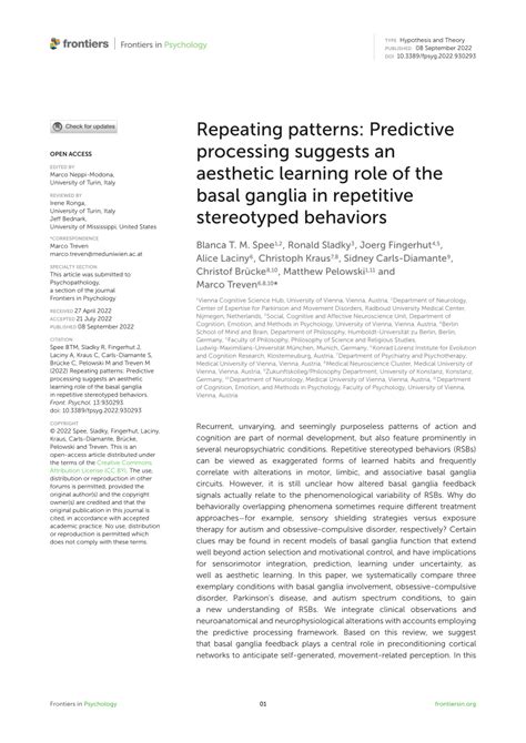 Pdf Repeating Patterns Predictive Processing Suggests An Aesthetic