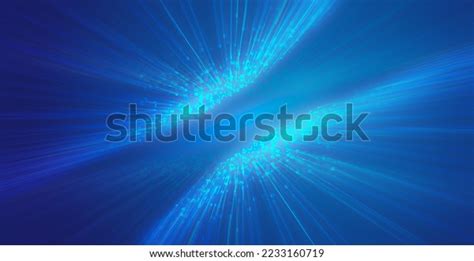 Blue Dot Line Radial Convergence Technology Stock Illustration
