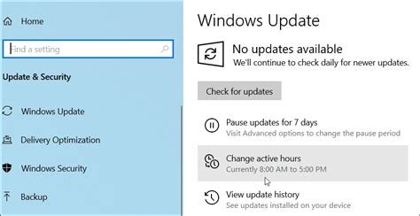 how to enable automatic active hours on windows 10