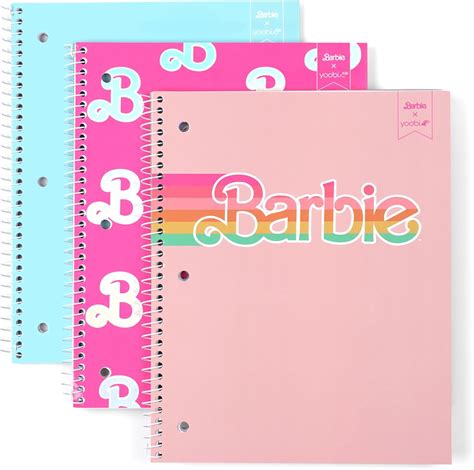 Yoobi Barbie X College Ruled Spiral Notebook Set YouLoveIt Com
