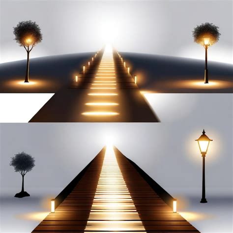 Lighted Pathways Vector Set White Background Isolated A High Premium Ai Generated Vector