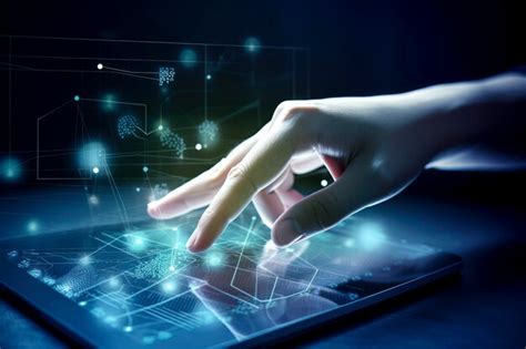 Premium Photo | Futuristic Interface Interaction Human Hand Navigating HighTech Display created ...