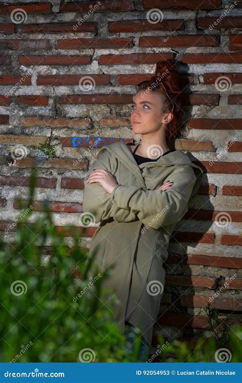 Redhead With Blue Eyes Stock Image Image Of Glamour