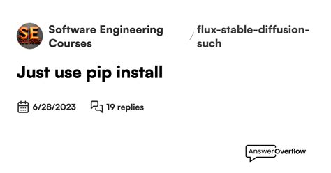 Just Use Pip Install Software Engineering Courses Secourses Just Use Pip Install Software Engineering Courses Secourses