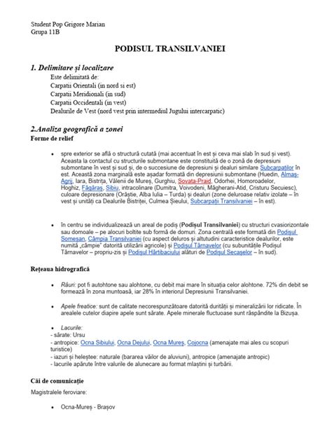 Podisul Transilvaniei Pdf