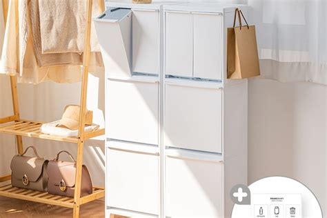 프랑코 스탠드 가정용 재활용 분리수거함 3단 트윈형 스티커증정 위시버킷