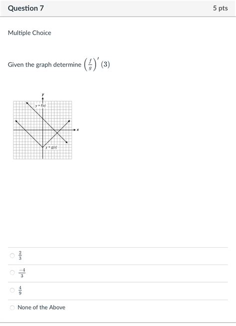Solved Question 7 5 Pts Multiple Choice Given The Graph Chegg Com
