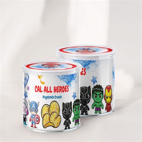 Chibi Superhero Birthday Pringles Label 1 3oz Avengers Party Favor