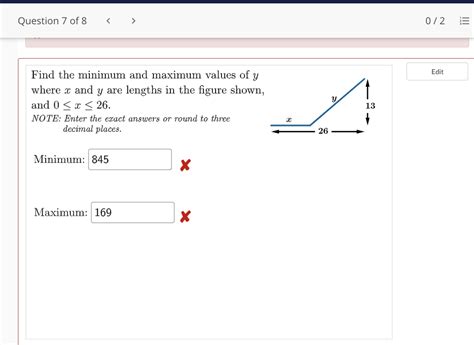 Solved Question Of Edit Find The Minimum And Maximum Chegg Com