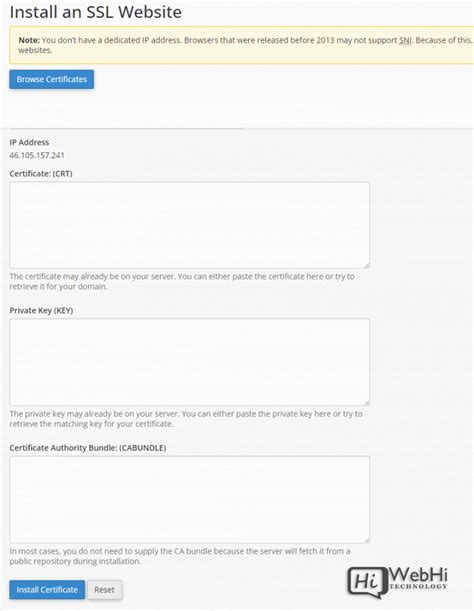 Comprehensive Guide To Setting Up SSL Certificate On CPanel Tutorial Documentation