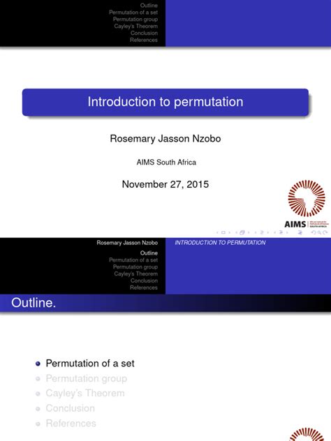 Algebra Permutation Presentation Rozy Pdf Group Mathematics Permutation