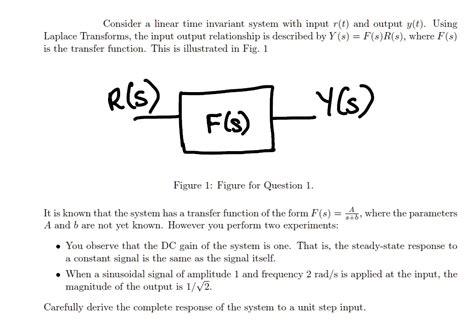 Solved Consider A Linear Time Invariant System With Input Rt And Output Yt Using Laplace