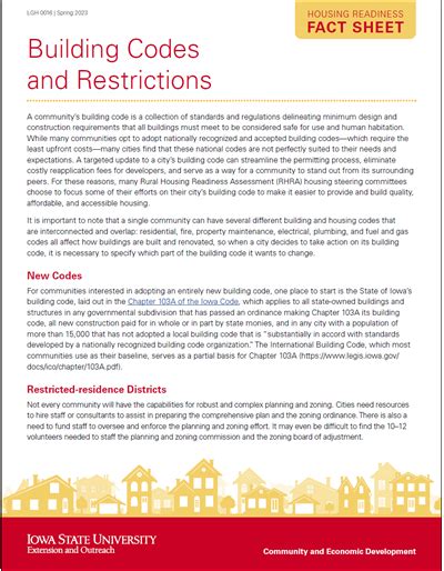 Housing Readiness Fact Sheet Building Codes And Restrictions
