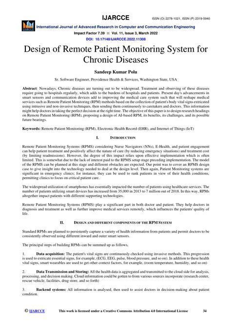 PDF Design Of Remote Patient Monitoring System For Chronic Diseases