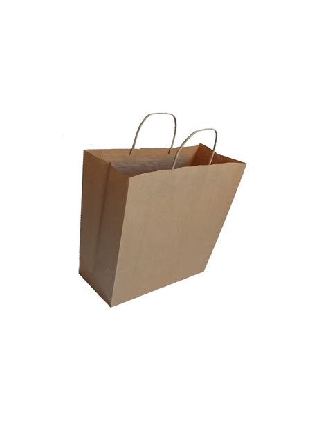 250 Bolsas De Papel Kraft Asa Retorcida 41x12x32