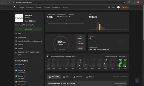 Sahil Adit On Linkedin Leetcode Problemsolving Algorithms Codingjourney Continuouslearning