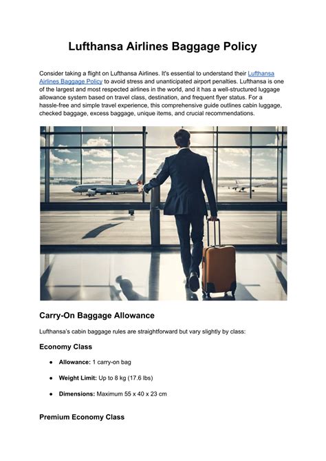 Ppt Lufthansa Airlines Baggage Policy Powerpoint Presentation Free