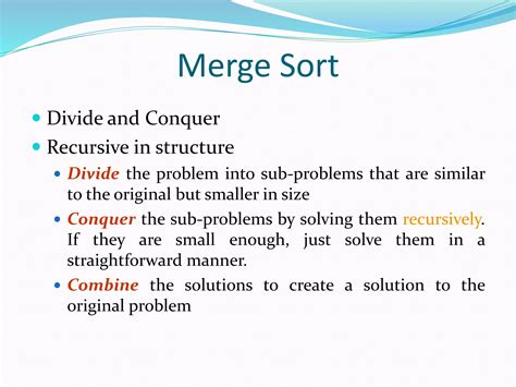 Data Structure and Algorithms Merge Sort | PPTX | Computing | Technology & Computing