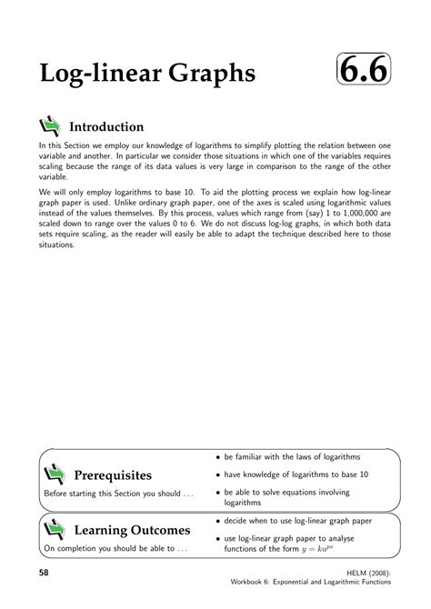 helm workbook section 6 6 log linear graphs download printable pdf