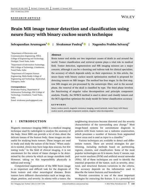 brain mr image tumor detection and classification using neuro fuzzy