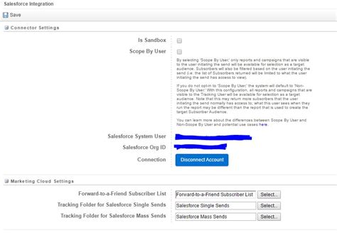 Marketing Cloud Disconnect The Integration Tracking User In Exact Target Salesforce Stack