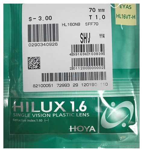 HOYA Hilux 1.60 Super Hi-Vision (SHV) - купить линзы для очков в оптике ...