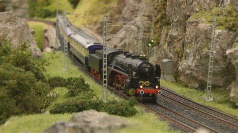 Model Railroad Layout In Ho Scale With Steam Locomotives And Steam