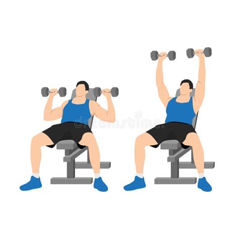 Man Doing Incline Dumbbell Bench Press Exercise Stock Vector Illustration Of Instruction